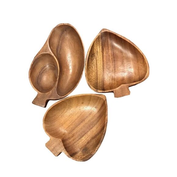 No Brand | Accents | Vintage Genuine Monkey Pod Wooden Spade Leaf ...